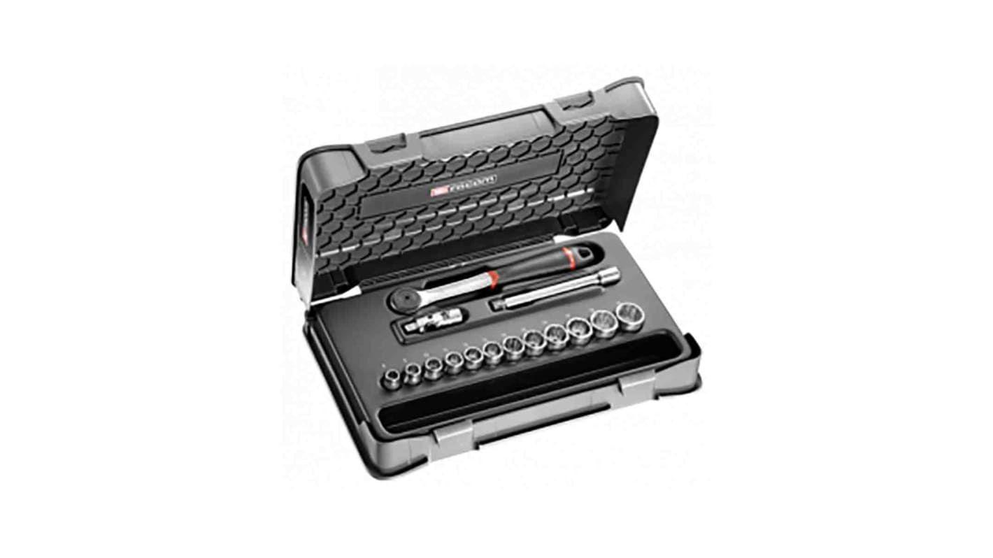 J.161-1P12 | Facom 15-Piece Metric 3/8 in Standard Socket Set with ...