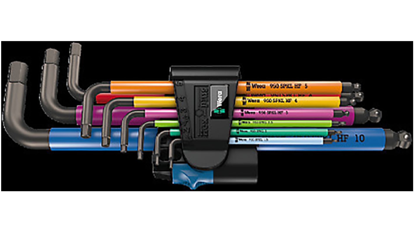 05022210001 | Wera 9 piece L Shape Metric Hex Key Set, 1.5 → 10mm | RS