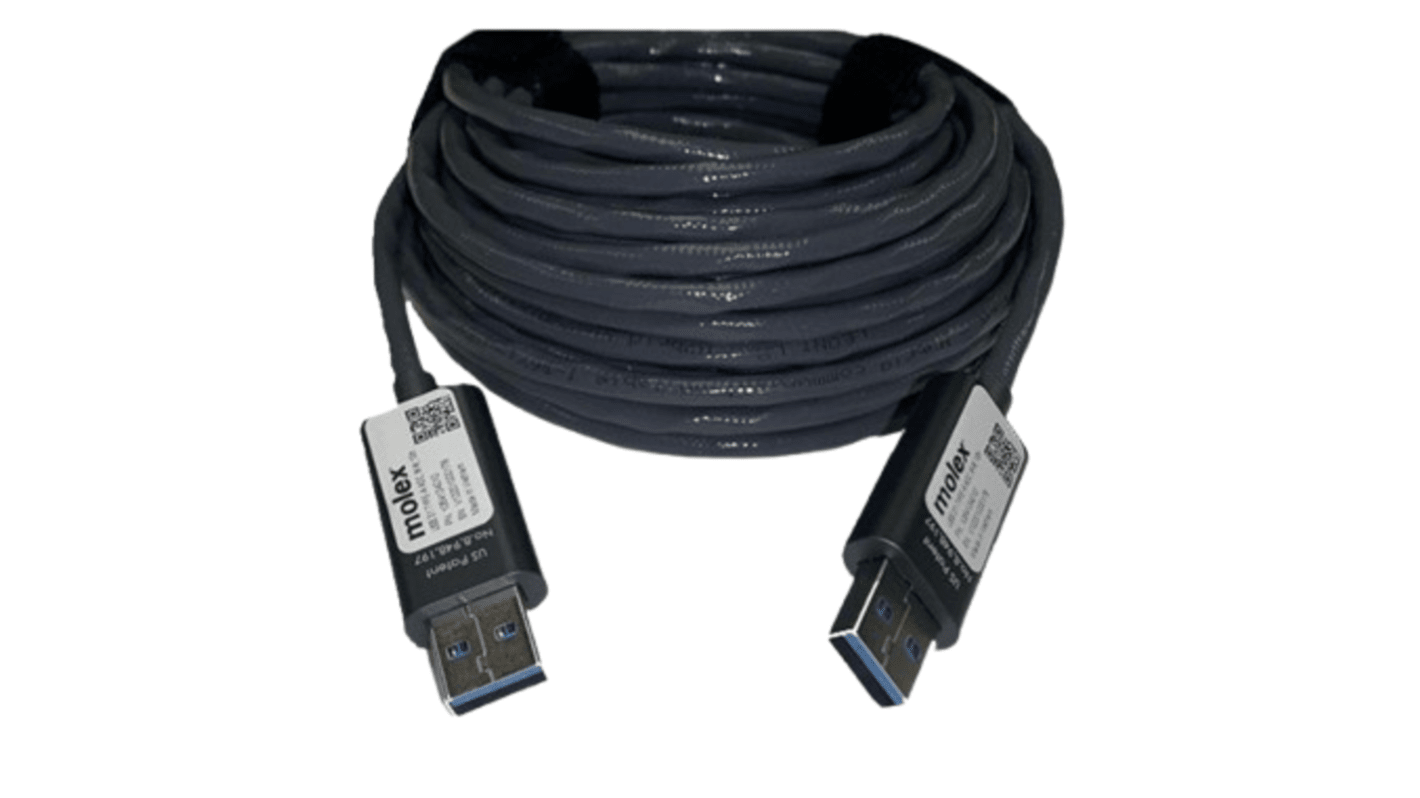 106413-4010 | Molex USB 3.1 Cable, Male USB A to Male USB A Cable, 10m | RS