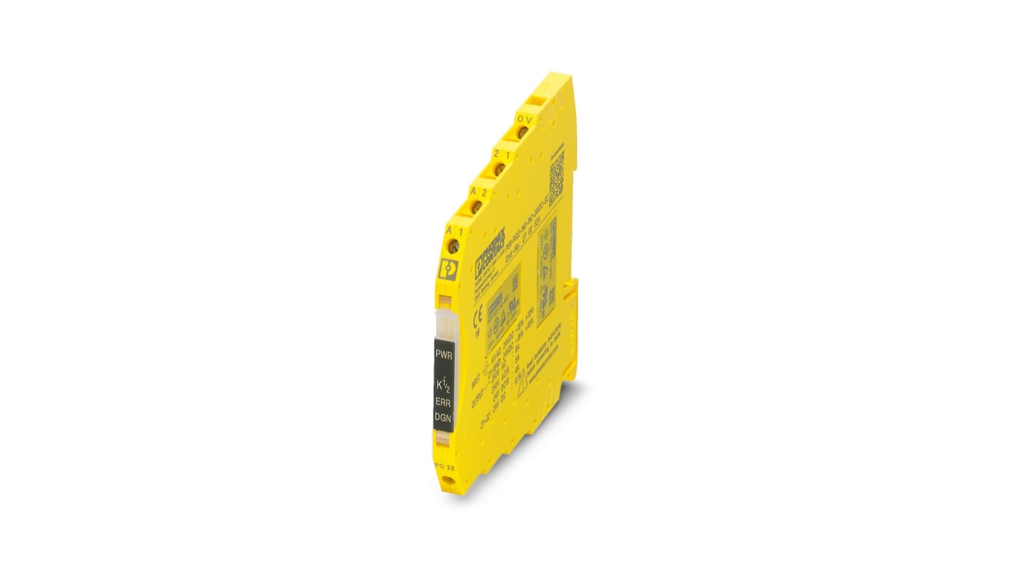 2702524 | Phoenix Contact Dual-Channel Safety Relay, 24V dc, 1 Safety ...