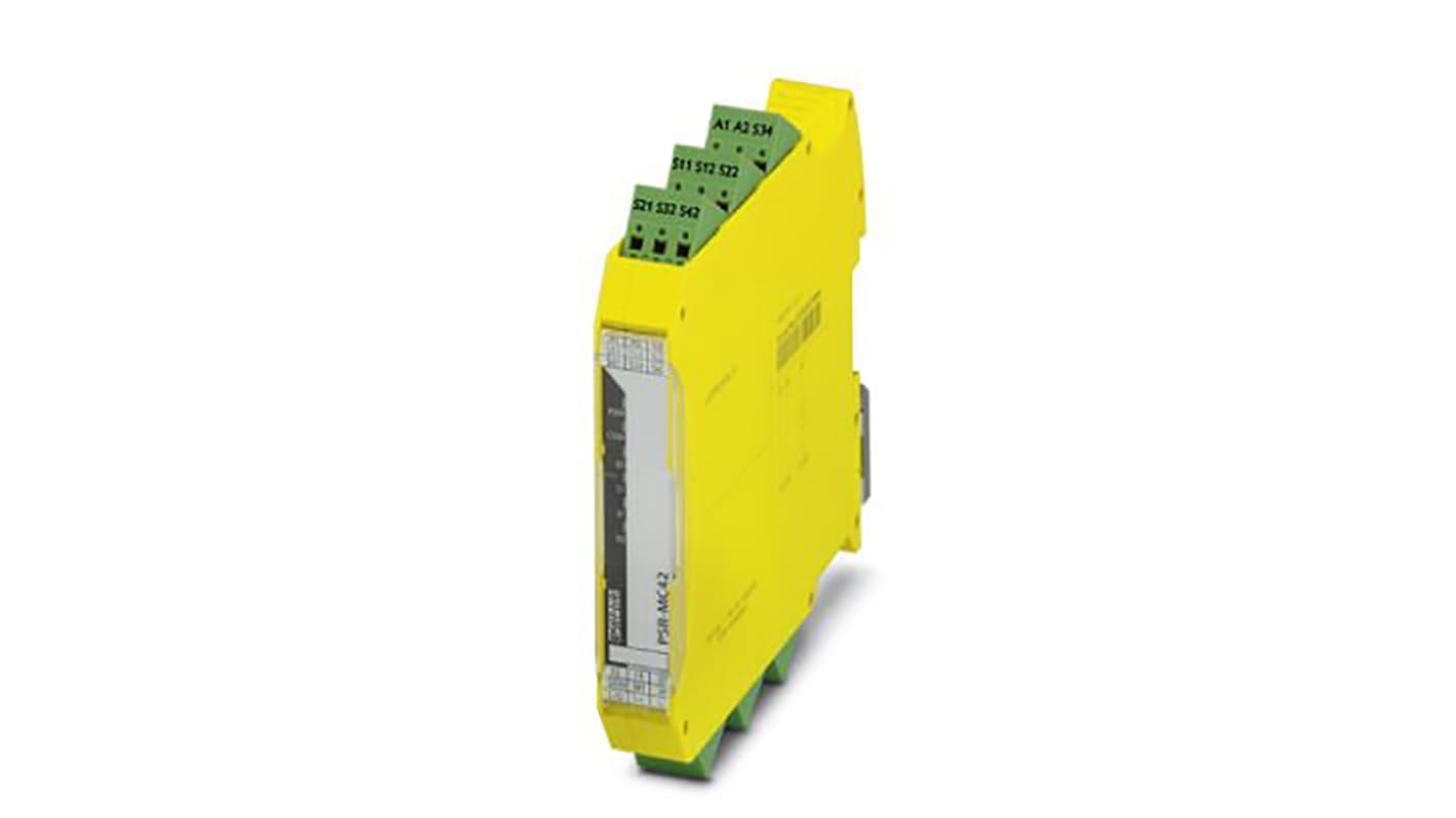 2702902 | Phoenix Contact Dual-Channel Safety Relay, 24V dc, 2 Safety ...