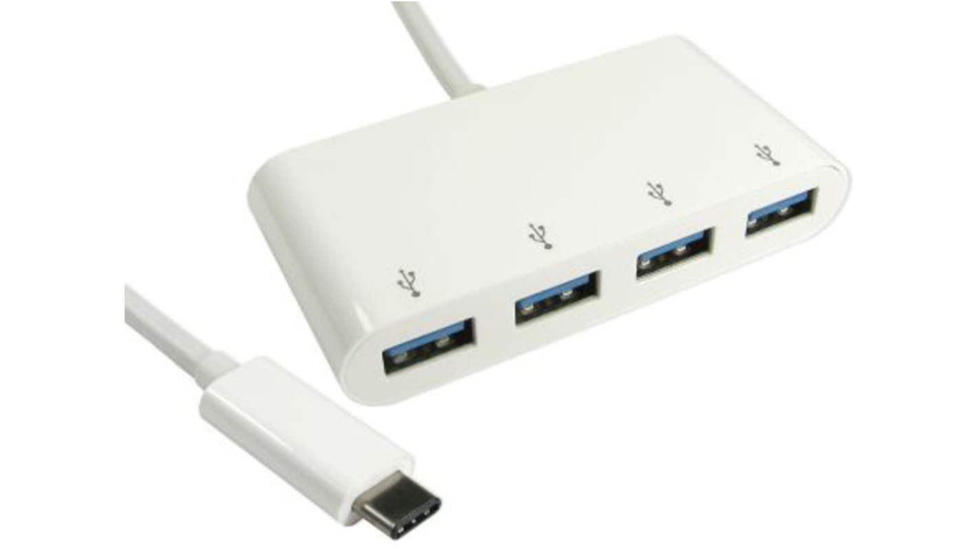 RS PRO 4 Port USB 3.1 USB C Hub, USB Powered | RS