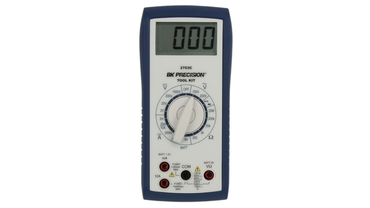 BK Precision BK2703C Handheld Digital Multimeter, 10A dc Max, 750V ac ...