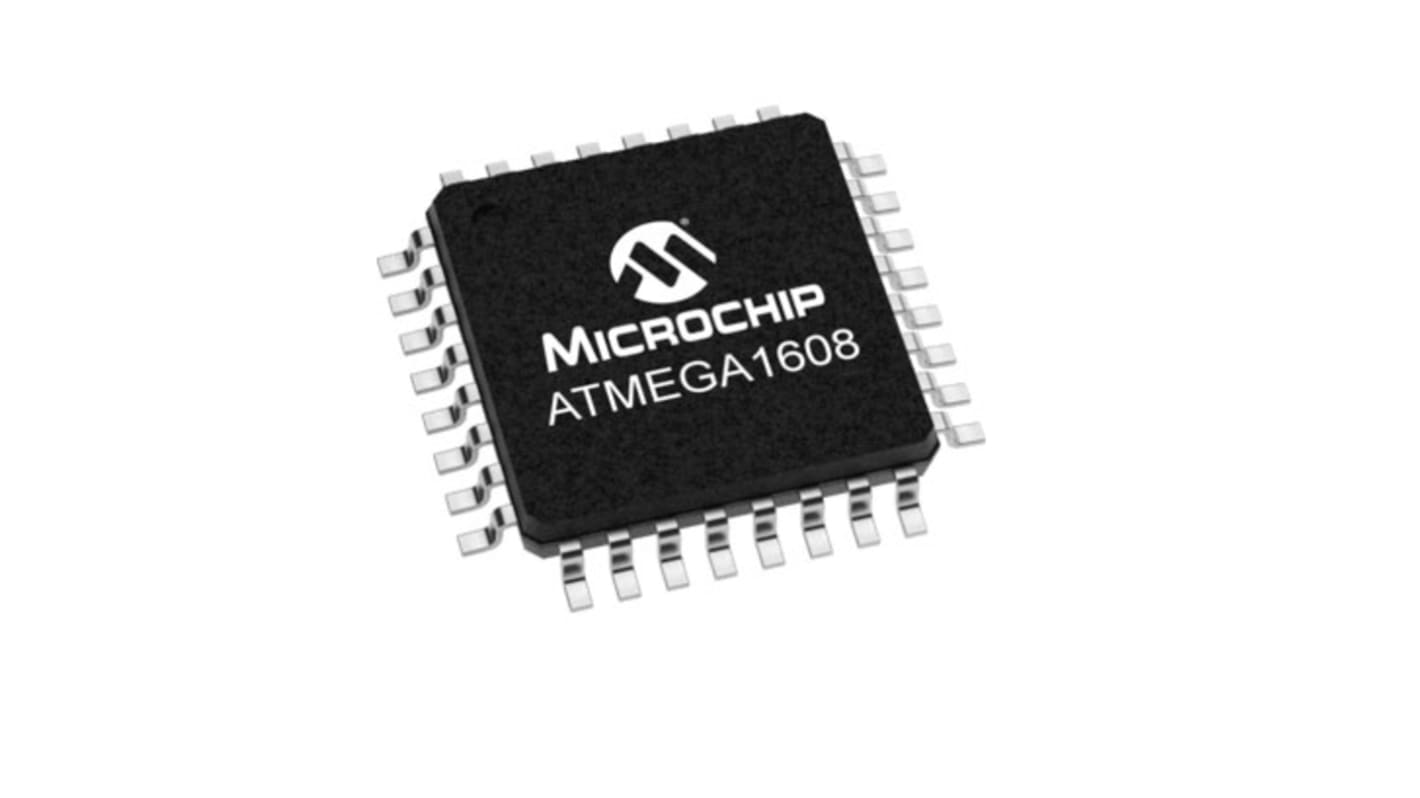 Microchip ATMEGA1608-AF, 8bit AVR CPU Microcontroller, ATmega1608, 20MHz, 16 kB Flash, 32-Pin ...
