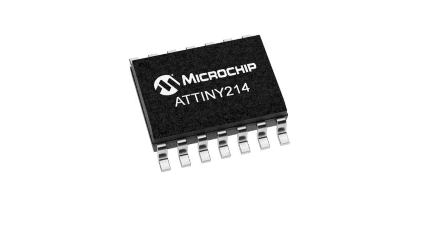 Microchip ATTINY214-SSN, 8bit AVR Microcontroller, ATtiny214, 20MHz, 2 kB Flash, 14-Pin SOIC | RS