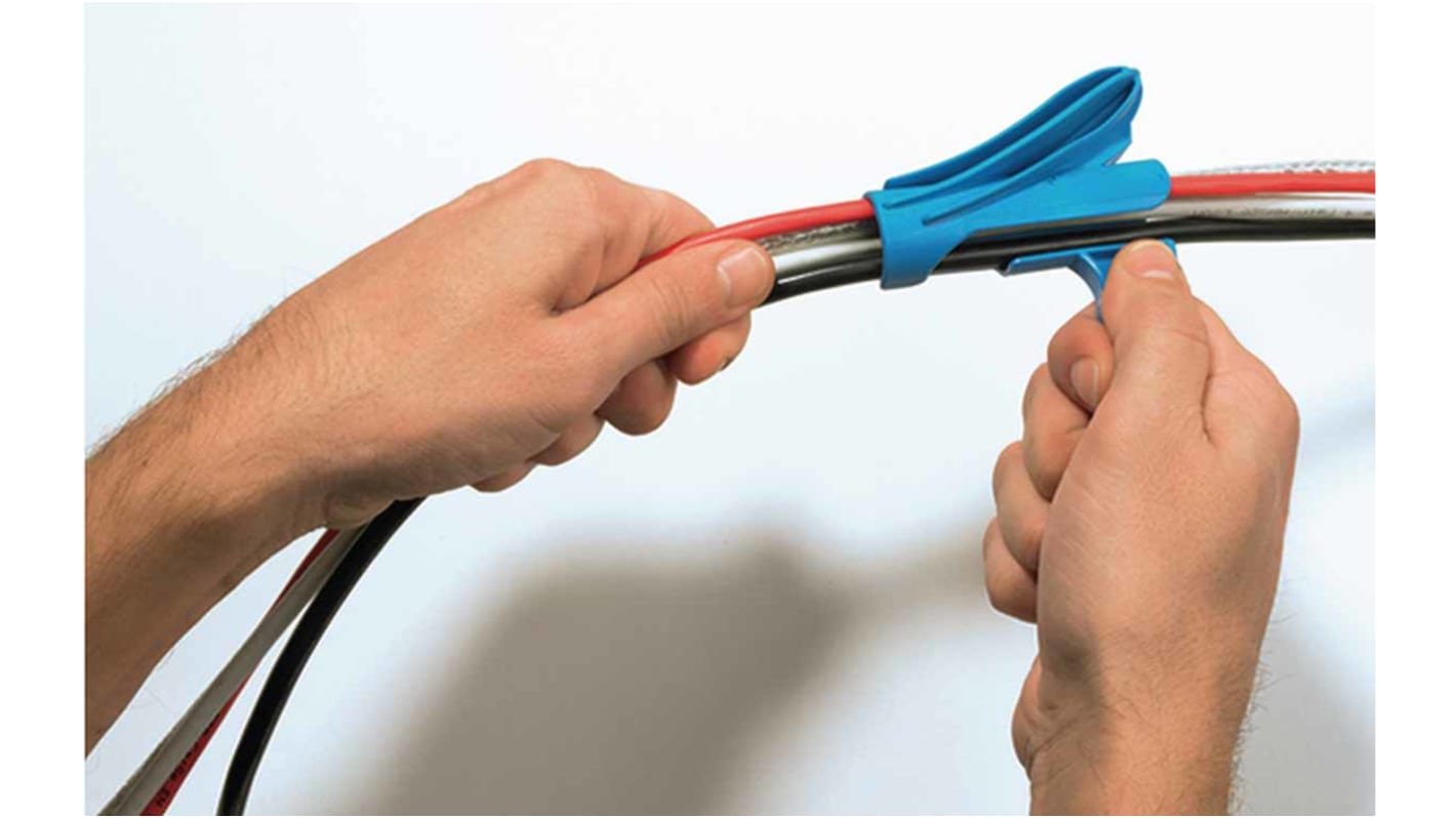 161-66400 HWPPMC30-PP/SS-BU | HellermannTyton Braided Blue Cable Sleeve ...
