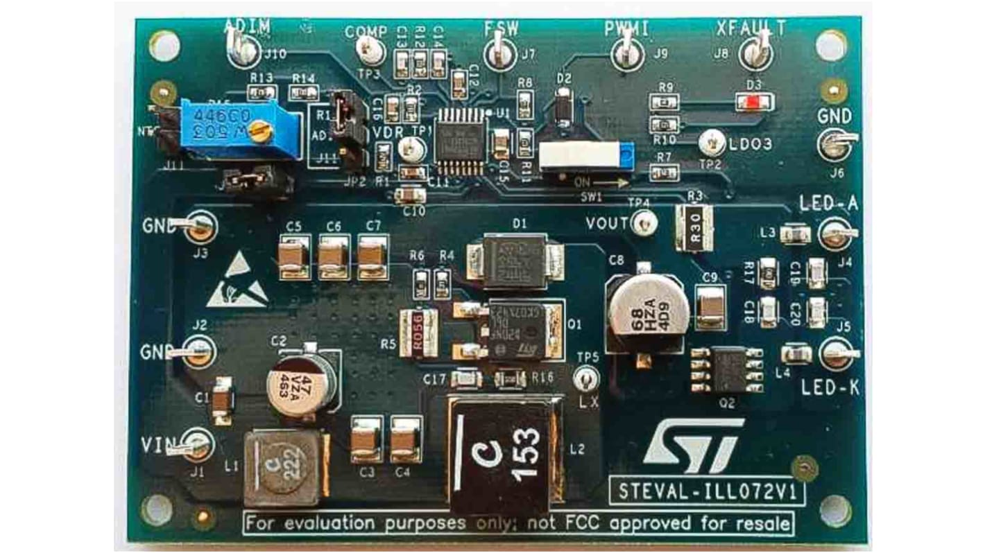 STMicroelectronics STEVAL-ILL072V1, STEVAL LED Driver Evaluation Board for ALED6001 for LED ...