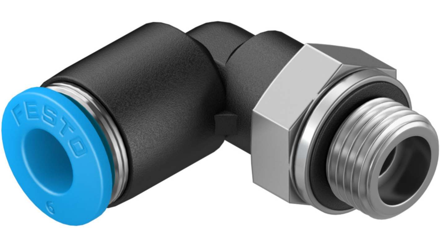 QSL-G1/8-6-100 | Festo Elbow Threaded Adaptor, G 1/8 Male to Push In 6 ...
