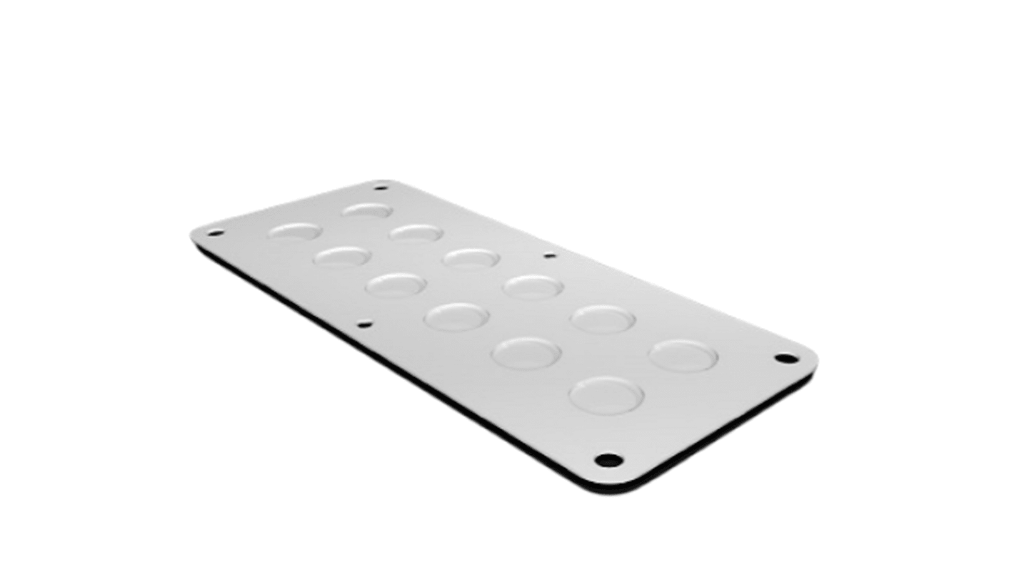 1581200 | Rittal SZ Series RAL 7035 Steel Gland Plate, 220mm W, 90mm L ...