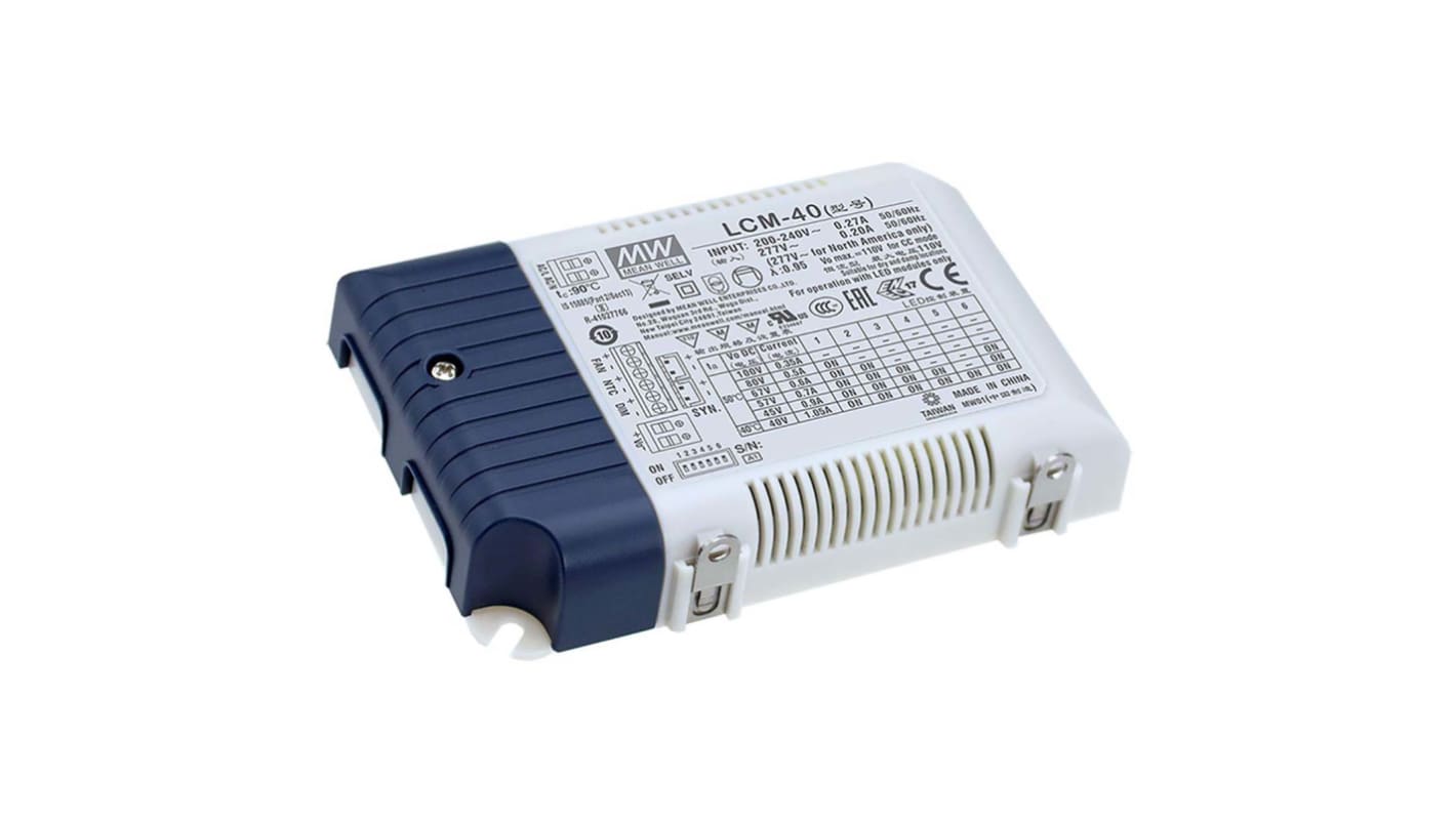LCM-40BLE | MEAN WELL LED Driver, 2 → 100V Output, 42W Output, 350 → ...
