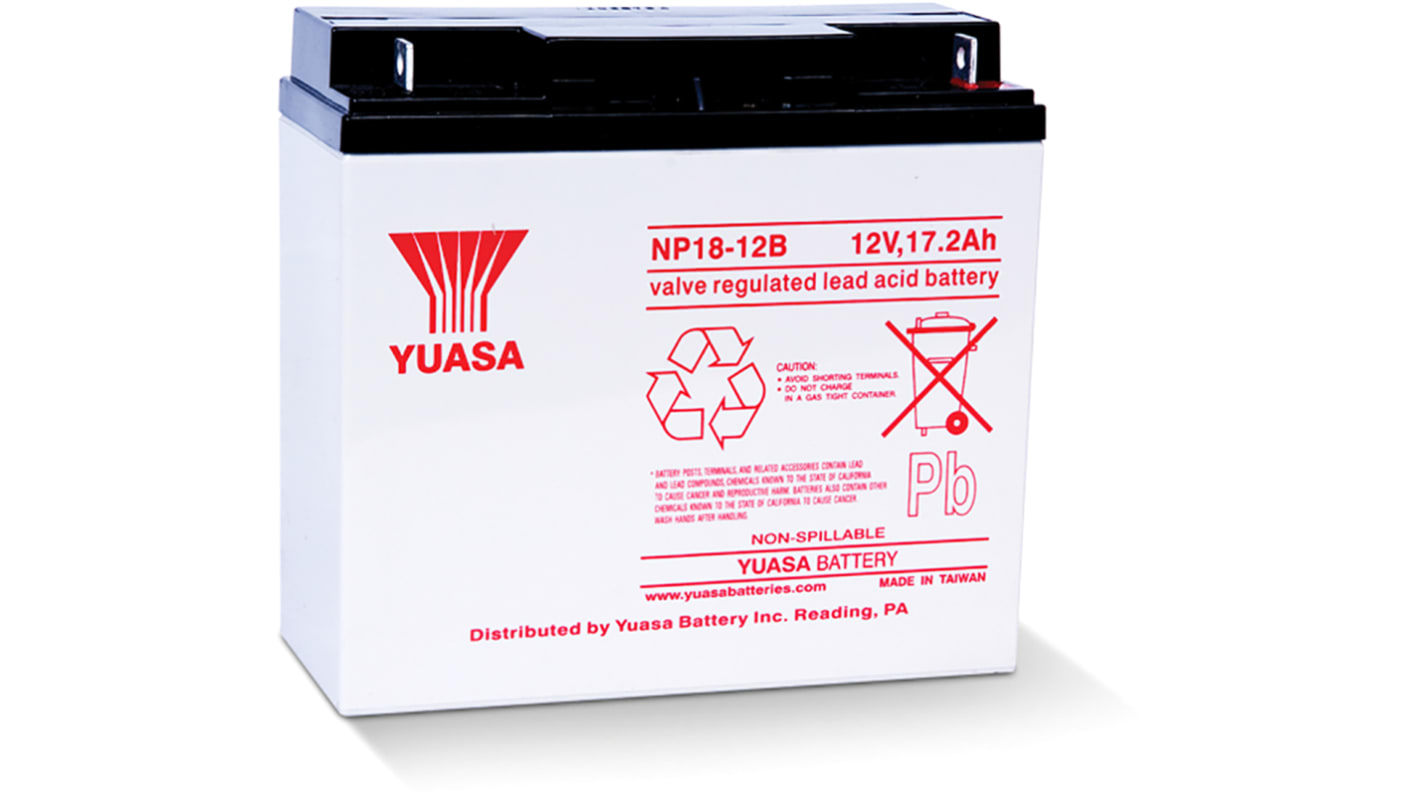 NP18-12B | Yuasa 12V M5 Sealed Lead Acid Battery, 17.2Ah | RS