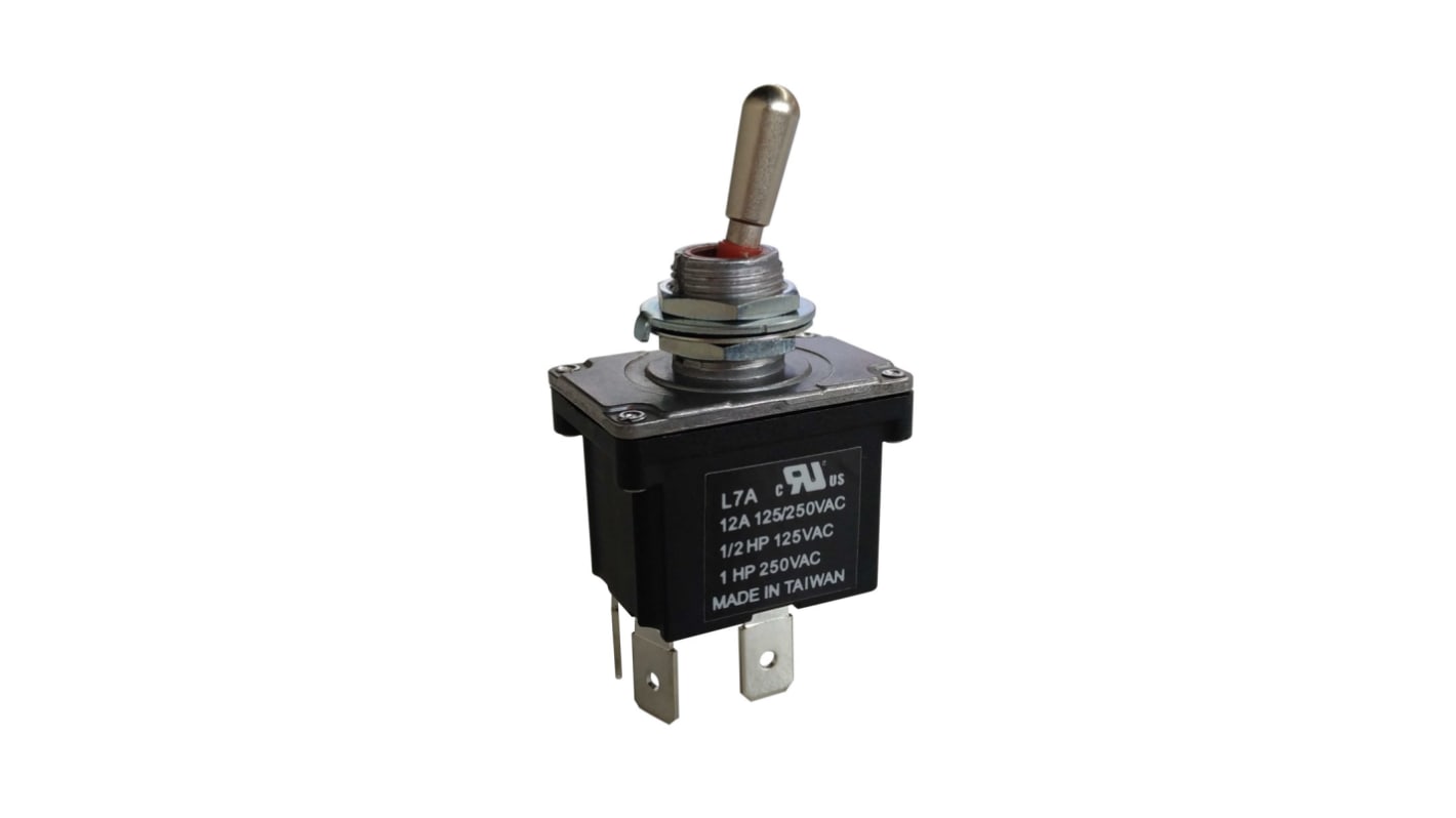 RS PRO Toggle Switch, Panel Mount, On-Off, 1 CO, Tab Terminal | RS