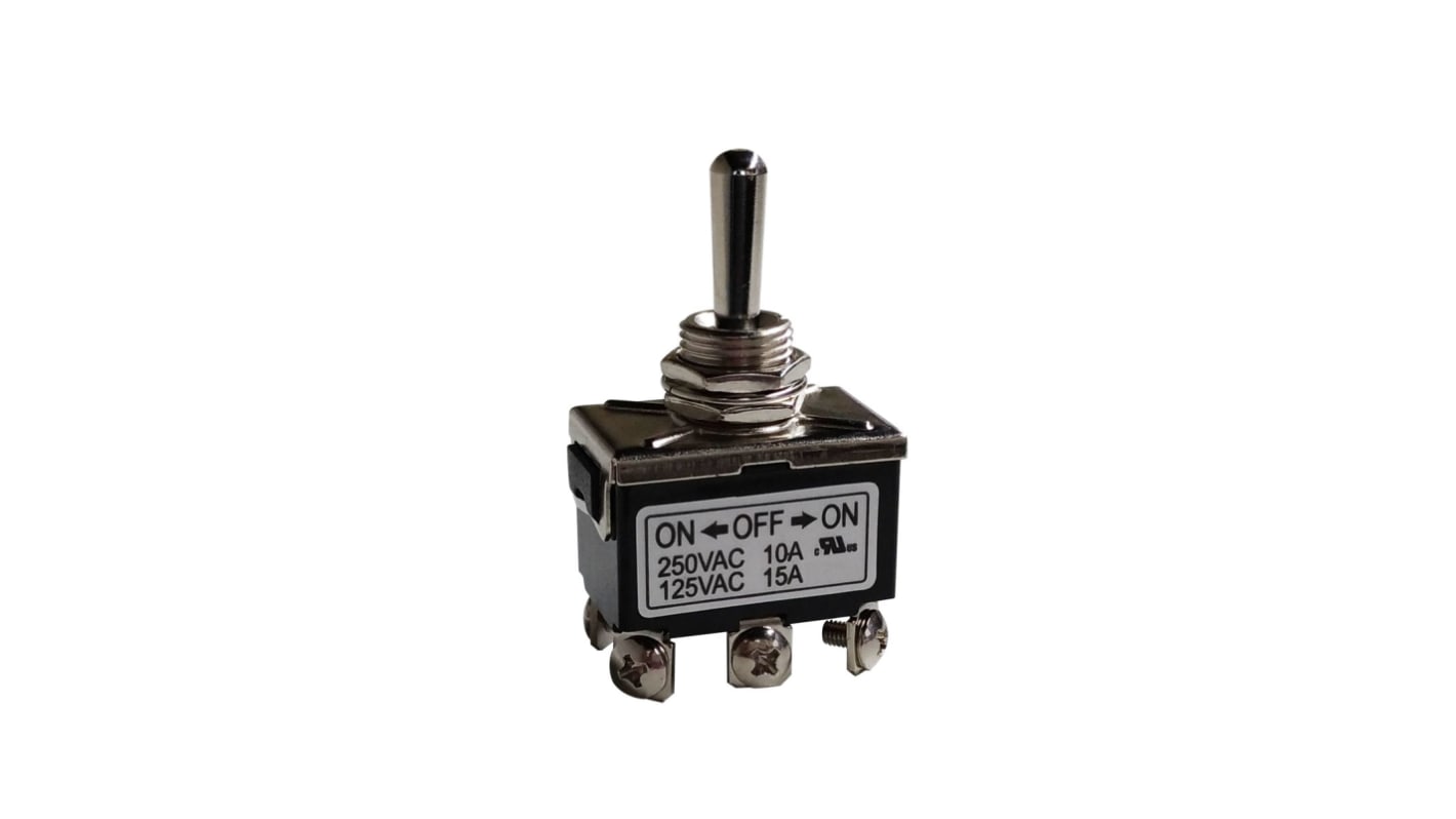 RS PRO Toggle Switch, PCB Mount, On-Off-On, DPDT, Screw Terminal | RS