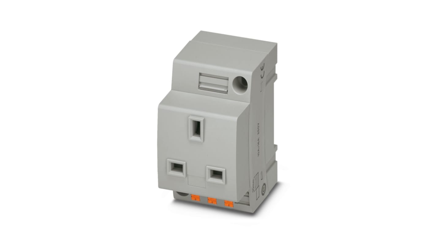0804063 | Phoenix Contact Poland Mains Sockets, 13A, DIN Rail Mount ...