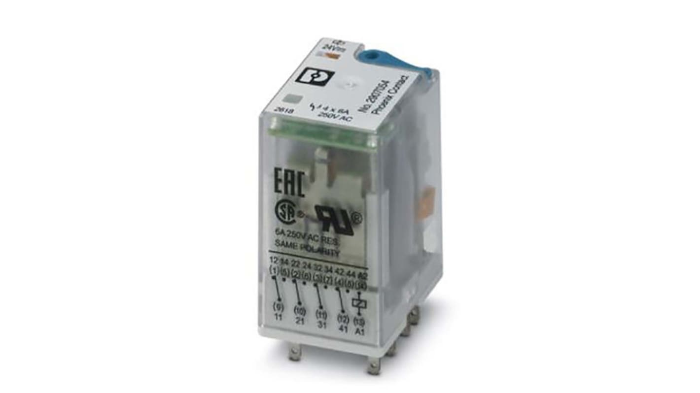 2907054 | Phoenix Contact DIN Rail Power Relay, 24V dc Coil, 6A ...