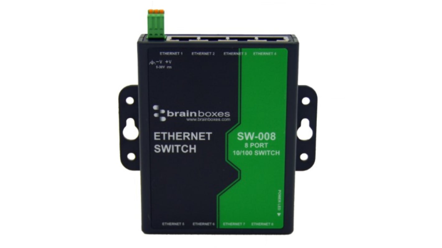 SW-008 | Brainboxes Ethernet Switch, 8 RJ45 Ports, 10/100Mbit/s ...