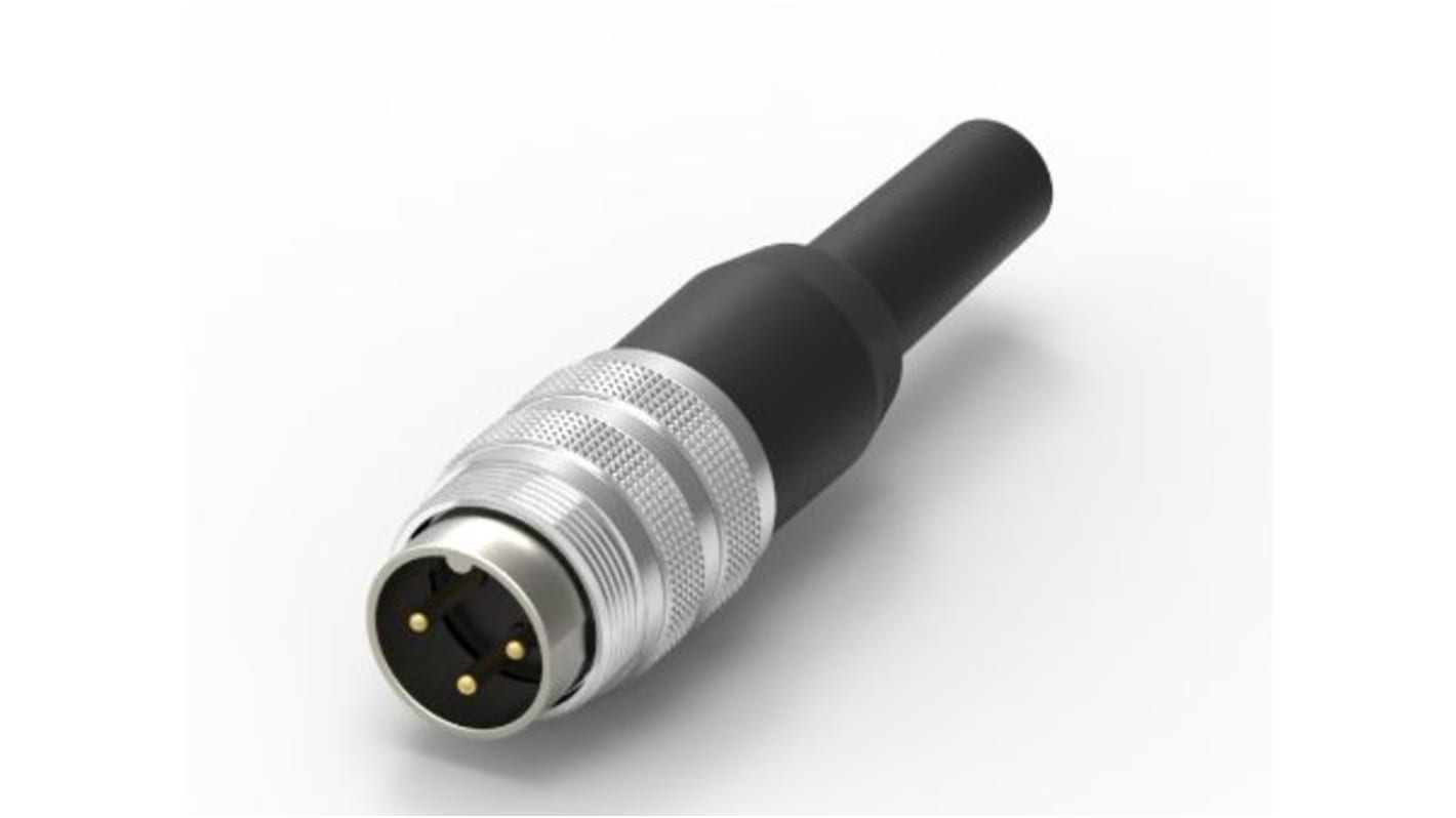 Connecteur DIN RS PRO, 3 contacts, Mâle, Montage sur câble, A souder | RS