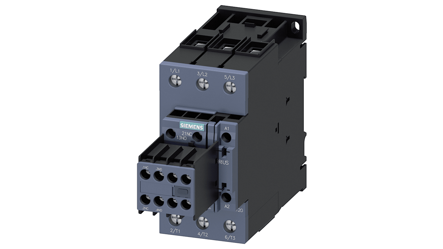 3RT2037-1AB04 | Siemens SIRIUS Contactor, 3-Pole, 30 kW, 2NO + 2NC | RS