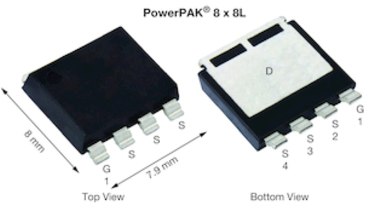N-Channel MOSFET, 375 A, 40 V, 4-Pin PowerPAK 8 x 8L Vishay SQJQ148E-T1_GE3 | RS