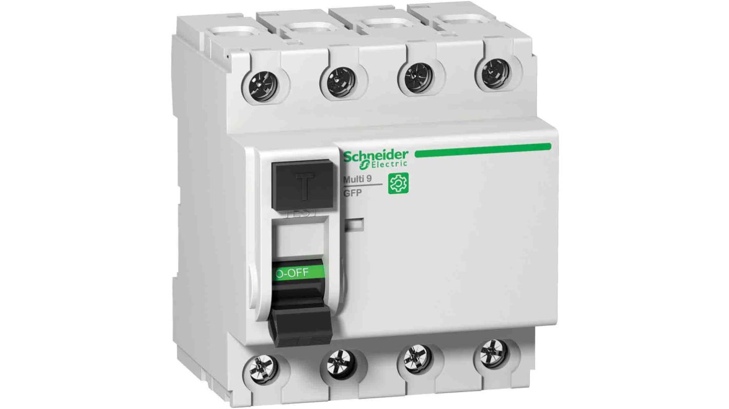 M9R81463 | Schneider Electric GFP RCCB, 63A, 4 Pole, 26mA, 277V ac | RS