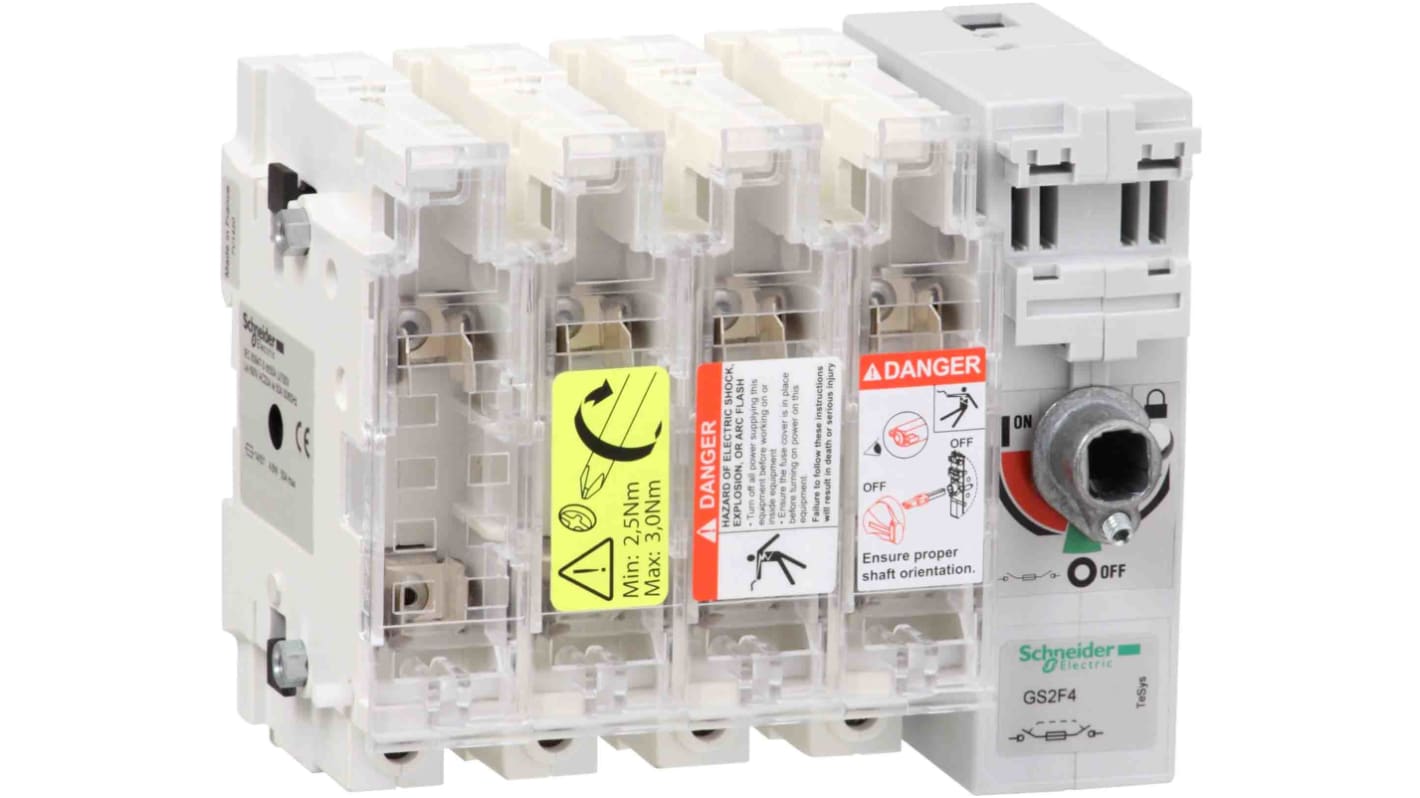 GS2F4 | Schneider Electric Fuse Switch Disconnector, 4 Pole, 50A Max ...