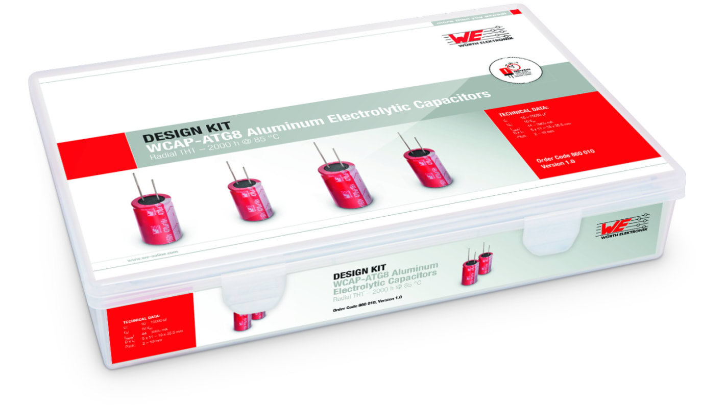 860011 | Wurth Elektronik, Through Hole Aluminium Capacitor Kit 27 ...
