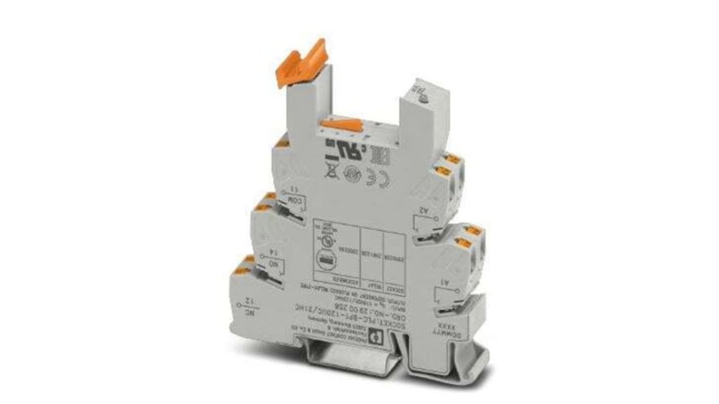 2900258 | Phoenix Contact PLC-BPT 1 Pin 120V ac/dc DIN Rail Relay ...