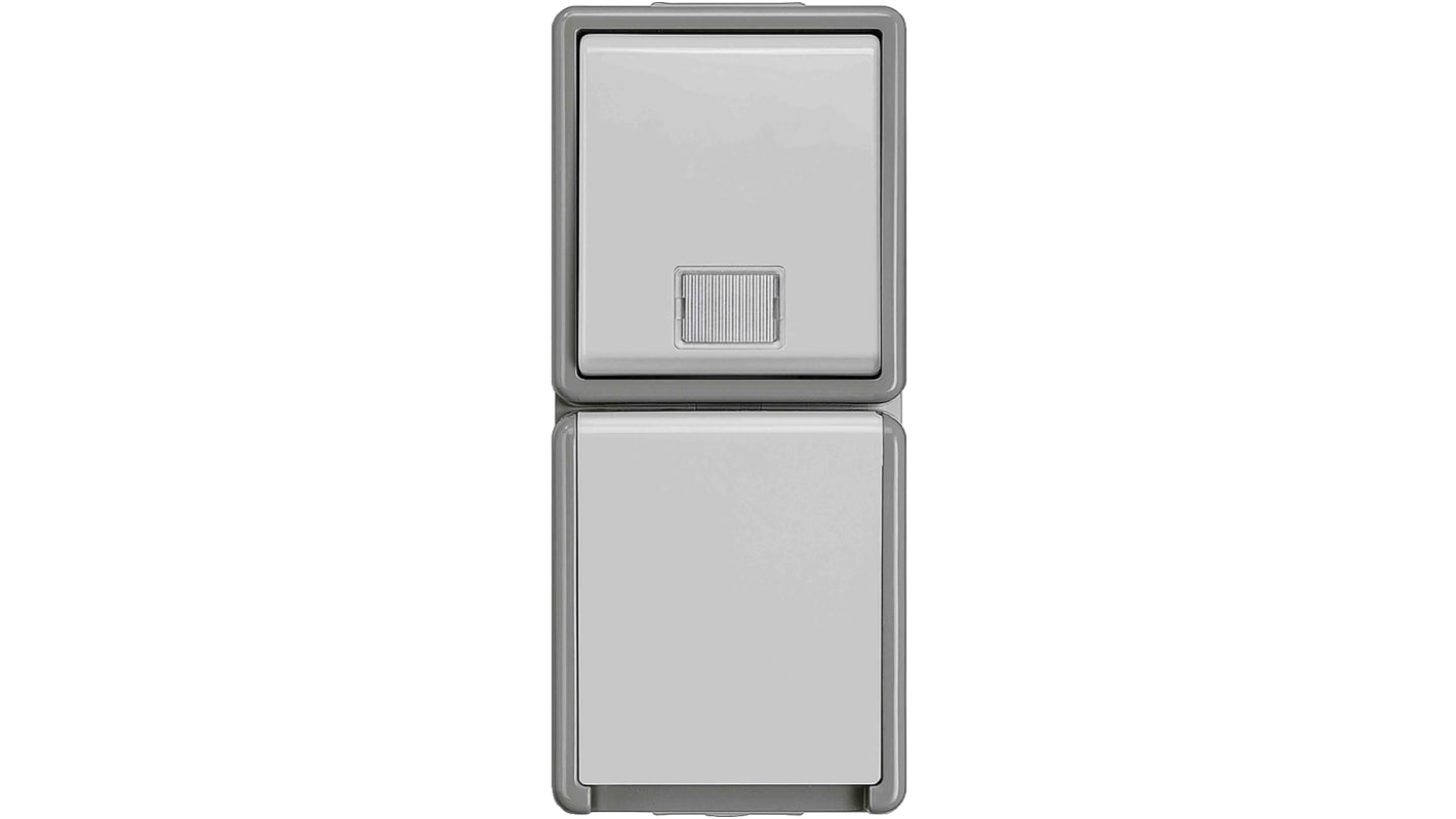 5TD4821 | Siemens Grey 2 Gang Plug Socket, 16A, Indoor Use | RS