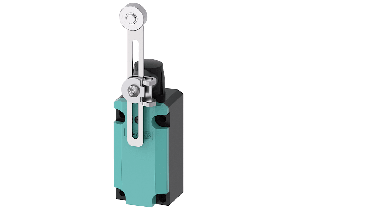 3SE5112-0CH51 | Siemens Adjustable Roller Lever Limit Switch, 1NC/1NO, IP66, IP67, Metal Housing ...