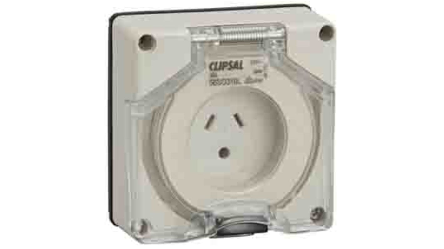 56SO310LLE-GY | Clipsal Electrical IP66 Grey, Rated At 10A, 250 V | RS