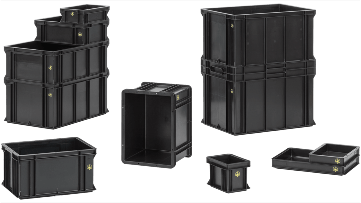 21-701-0025 | Conductive Polypropylene ESD Box 400mm (L) 300mm (W ...
