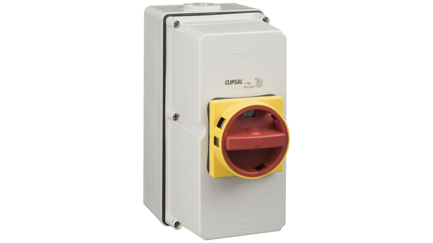 56SWH440-GY | Clipsal Electrical 4P Pole Surface Mount Isolator Switch ...