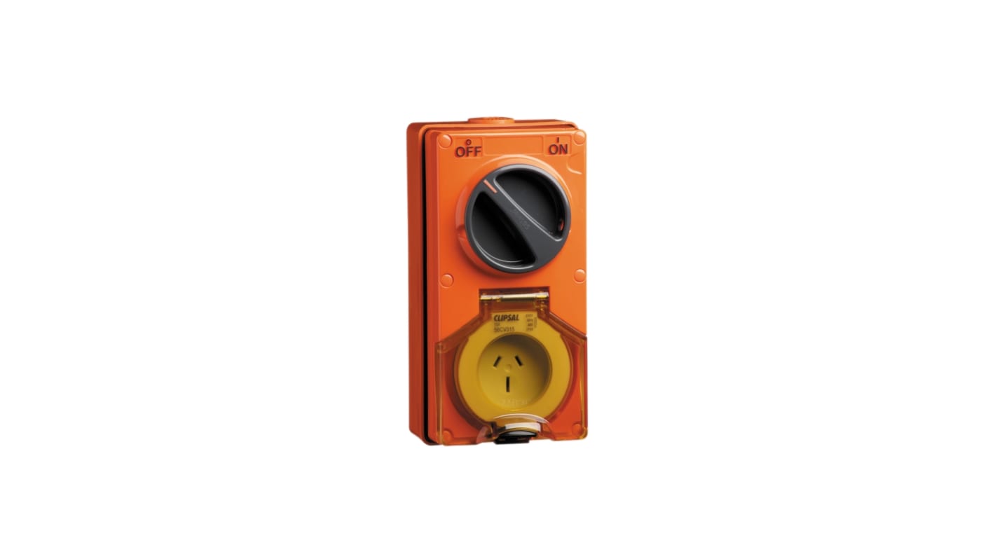 56CV315-RO | Clipsal Electrical IP66 Orange, Rated At 15A, 250 V | RS