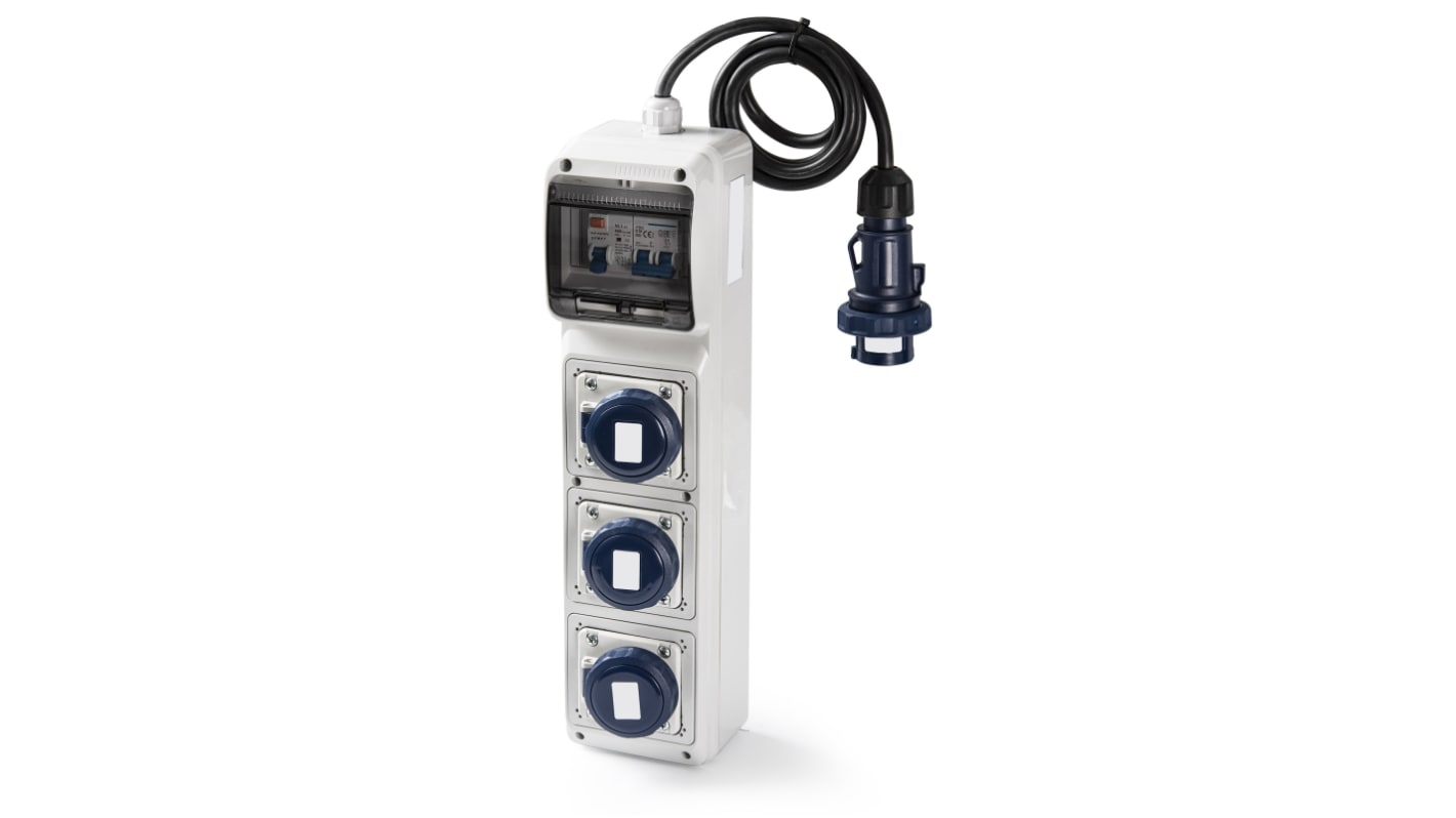 RS PRO IP65 Grey 2P + E Industrial Power Socket, Rated At 16A, 230 V | RS