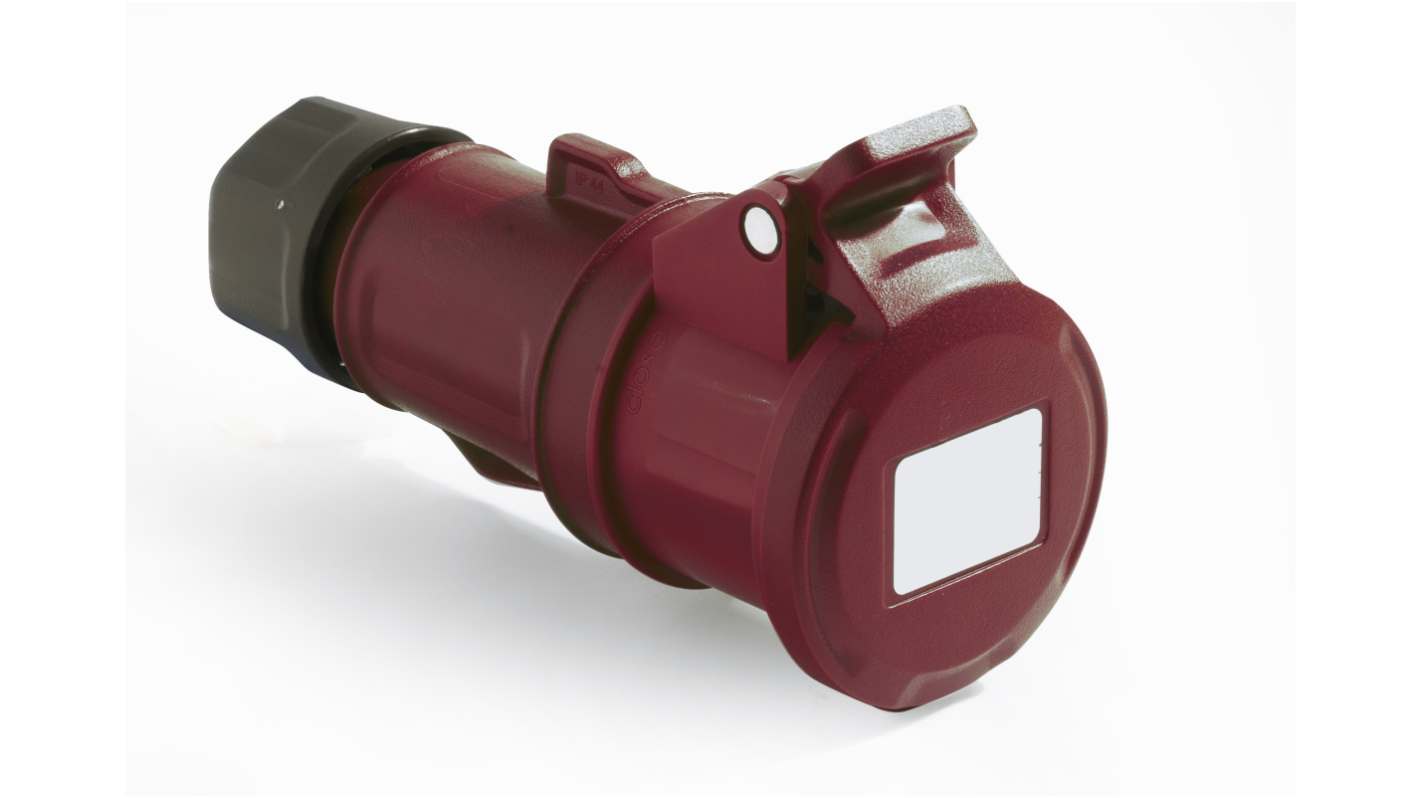 RS PRO IP54 Red Cable Mount 4P Industrial Power Socket, Rated At 16A ...