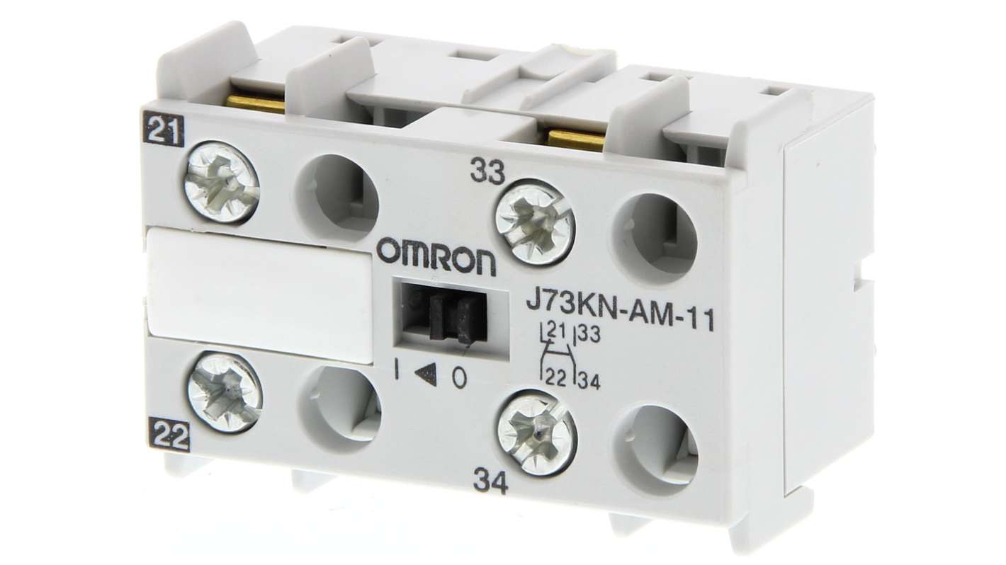 J73KN-AM-11V | Omron Auxiliary Contact Block, 2 Contact, 1NC + 1NO | RS