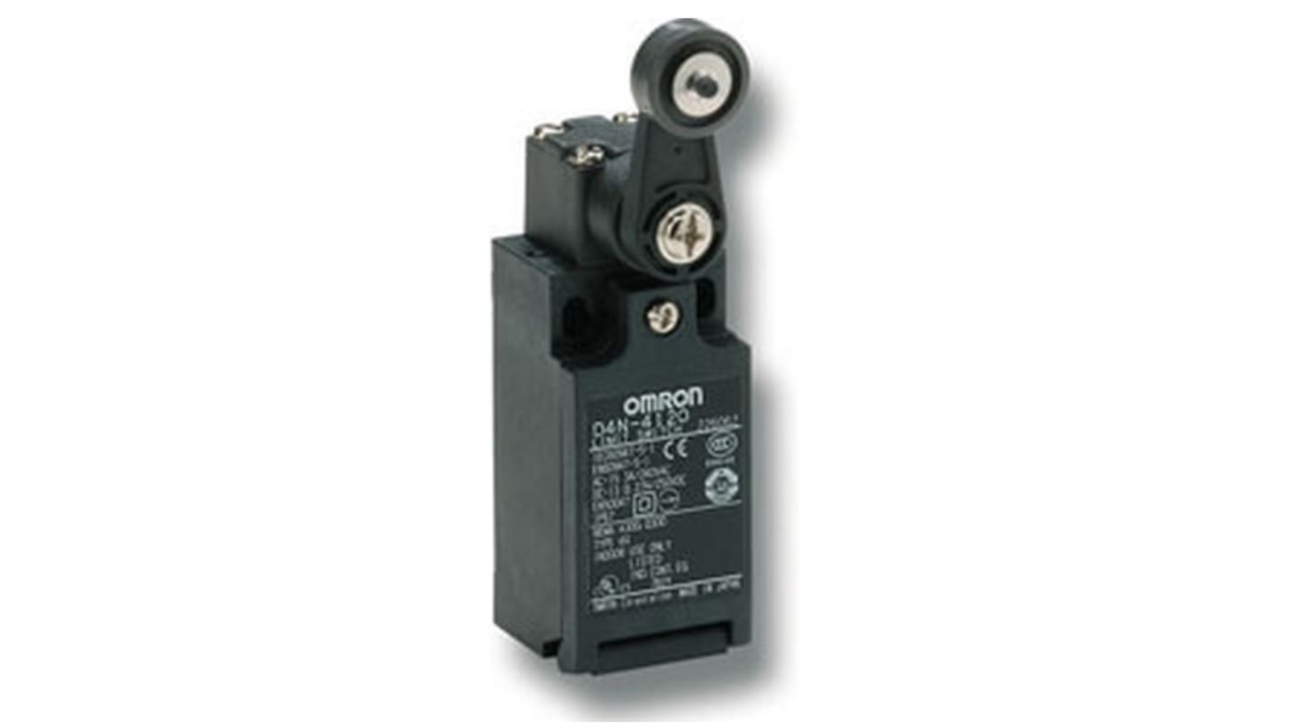 D4N-1A20 | Omron Roller Lever Limit Switch, 1NC/1NO, IP67, SPST, Plastic Housing, 240V ac Max ...