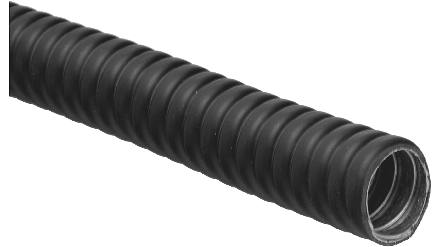 RS PRO Flexible Conduit, 25mm Nominal Diameter, Galvanised Steel, Black ...