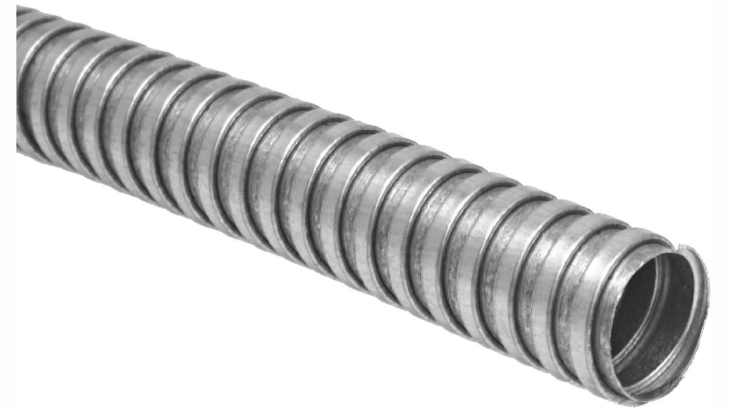 RS PRO Flexible Conduit, 16mm Nominal Diameter, Galvanised Steel, Self ...