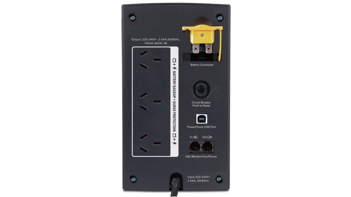 BX700U-GR | APC 230V Input Uninterruptible Power Supply, 700VA (390W ...