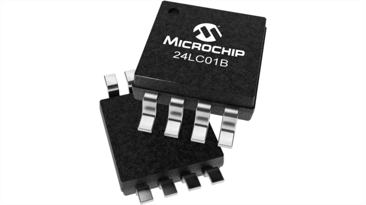 Microchip 24LC01B/SN, 1kbit Serial EEPROM Memory, 900ns 8-Pin SOIC Serial-I2C | RS