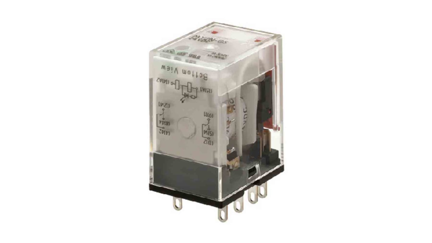 MY2N-D2-GS DC24 | Omron Non-Latching Relay, 24V dc Coil, 5A Switching Current, DPDT | RS