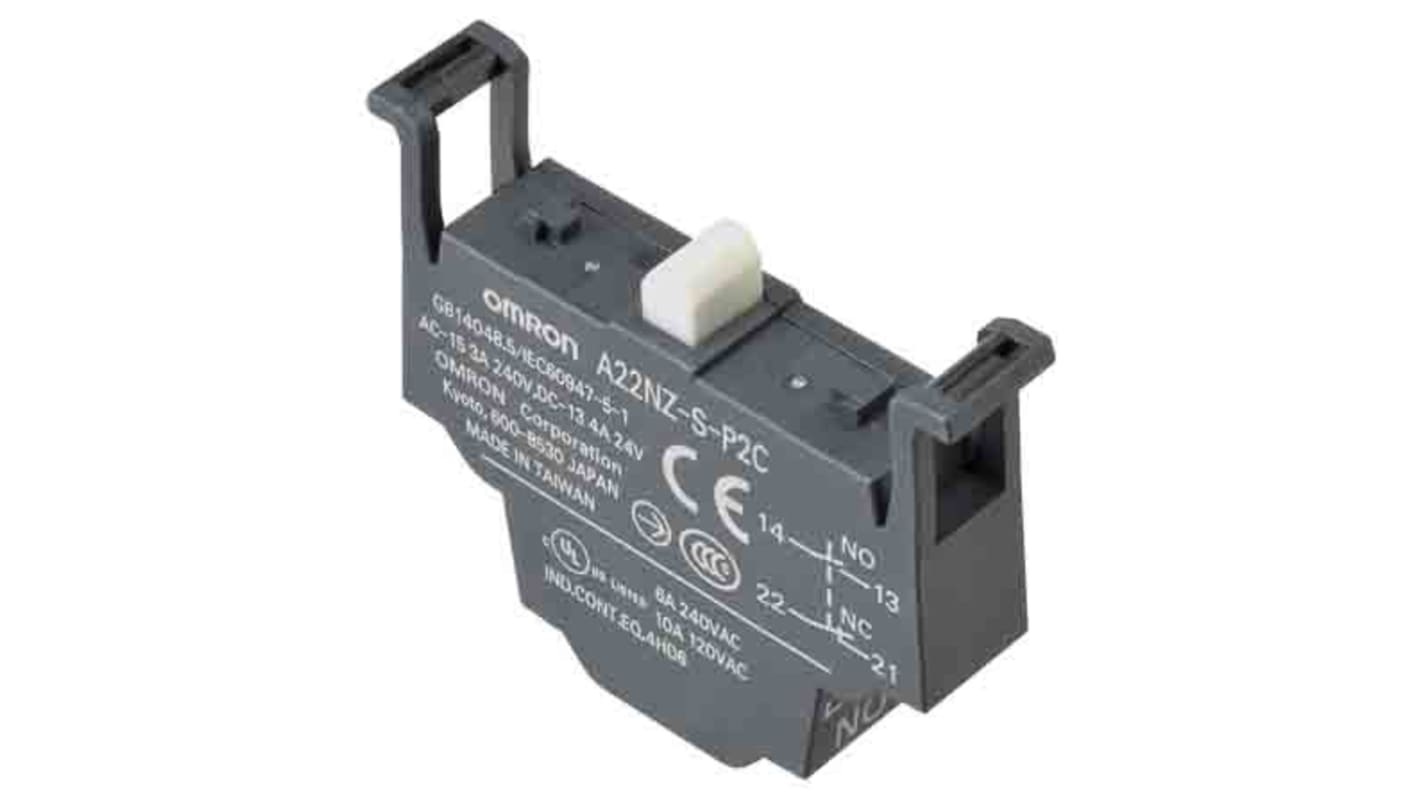 A22NZ-S-P2C | Omron A22N Series Contact Block, 1CO | RS