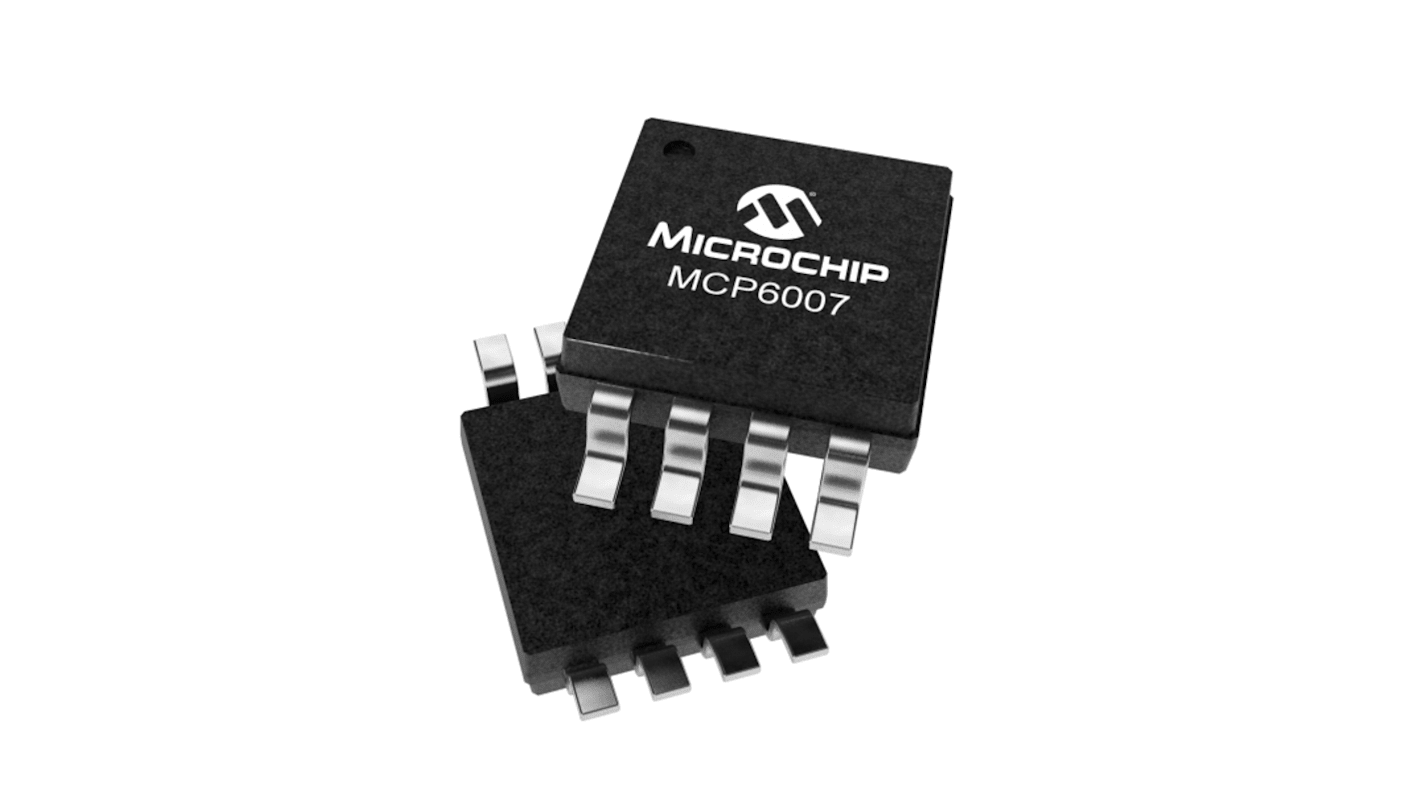 MCP6007-E/MS Microchip, Dual Operational, Op Amp, 1MHz 1800 MHz, 1.8 → 5.5 V, 8-Pin SOIC/MSOP | RS