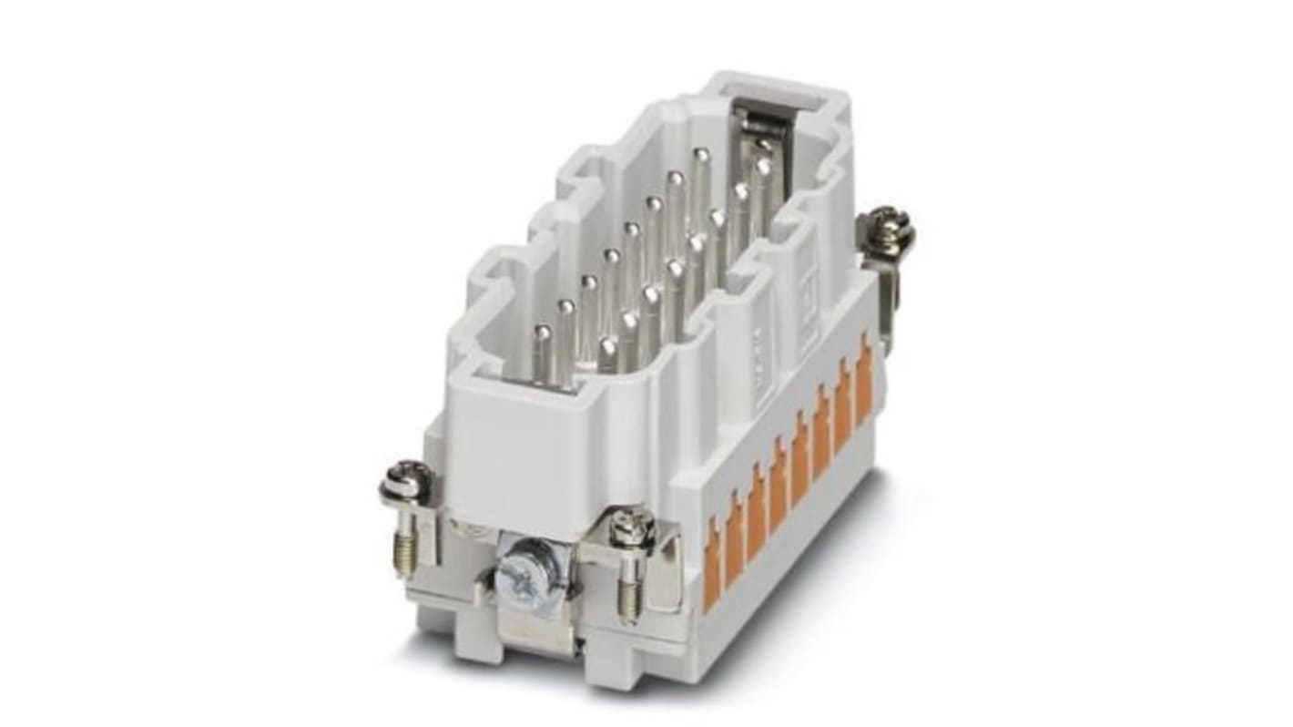 1605653 | Phoenix Contact Heavy Duty Power Connector Insert, 16A, Male ...
