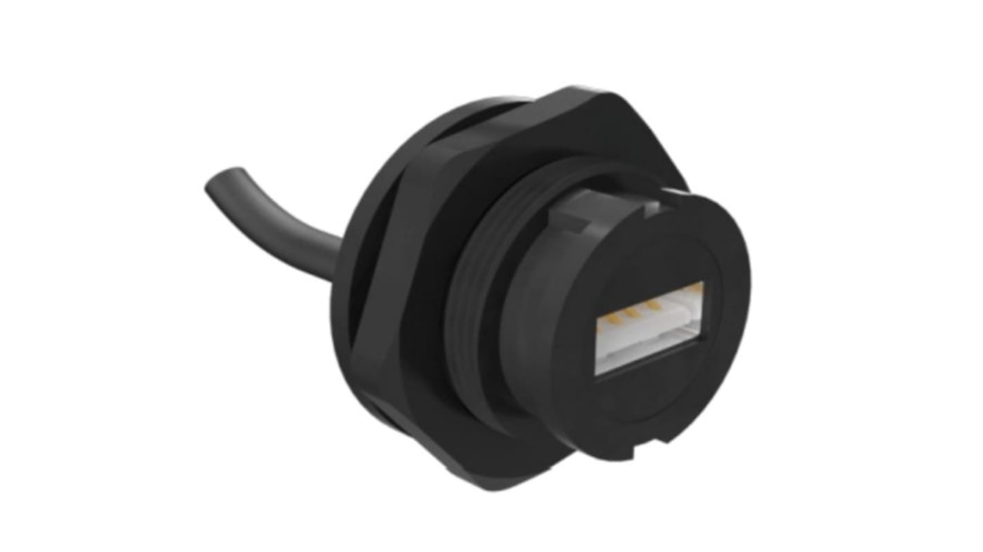 MRUAF412020 | Amphenol Vertical, Cable Mount, Socket 2.0 IP67 USB ...