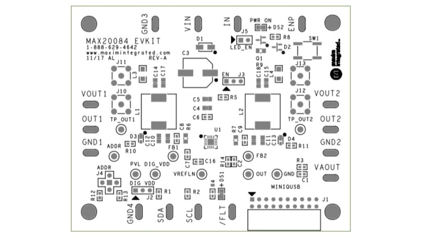 Maxim Integrated MAX20084EVKIT# Evaluierungsplatine Linearregler ...