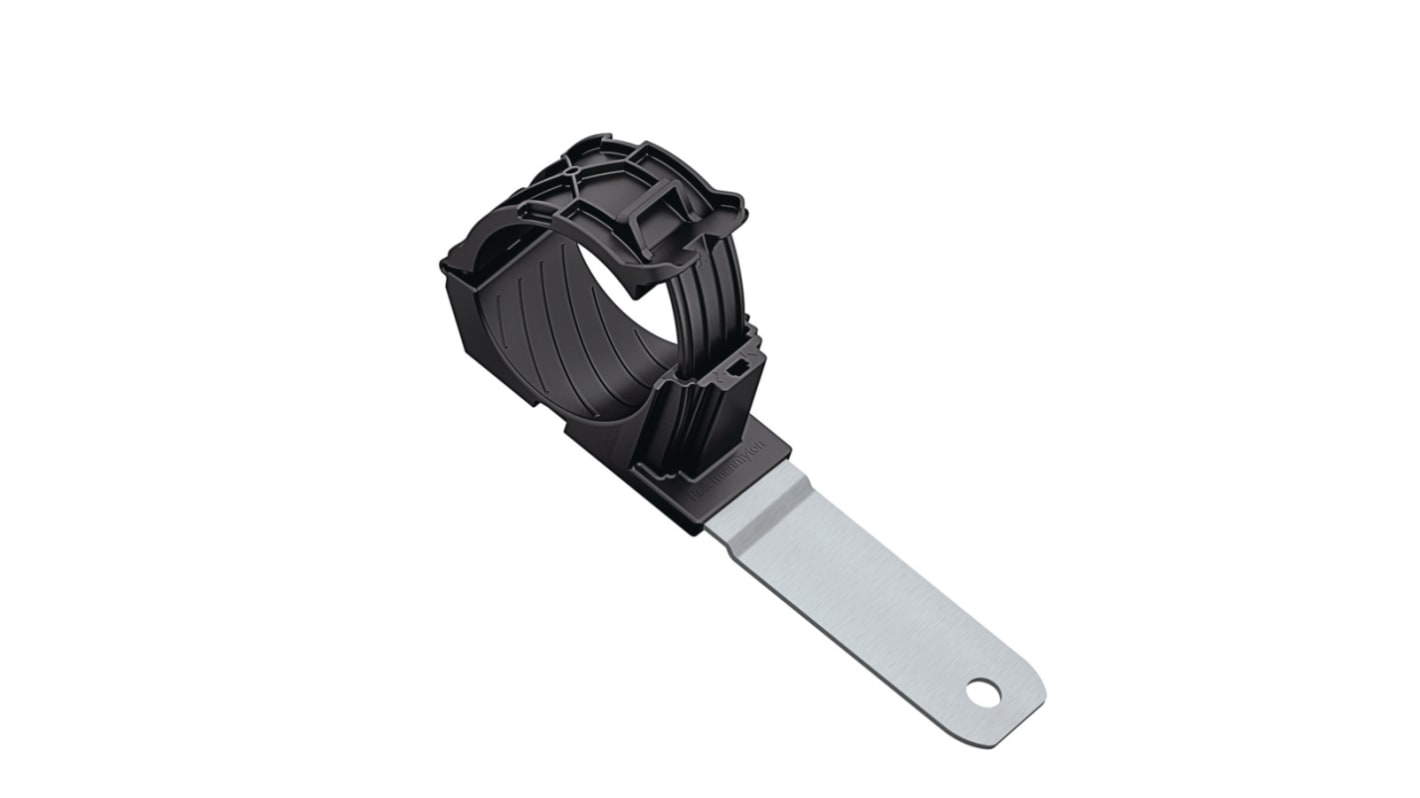151-01507 | HellermannTyton Black Polyamide Ratchet P Clamp, 51mm Max. Bundle | RS