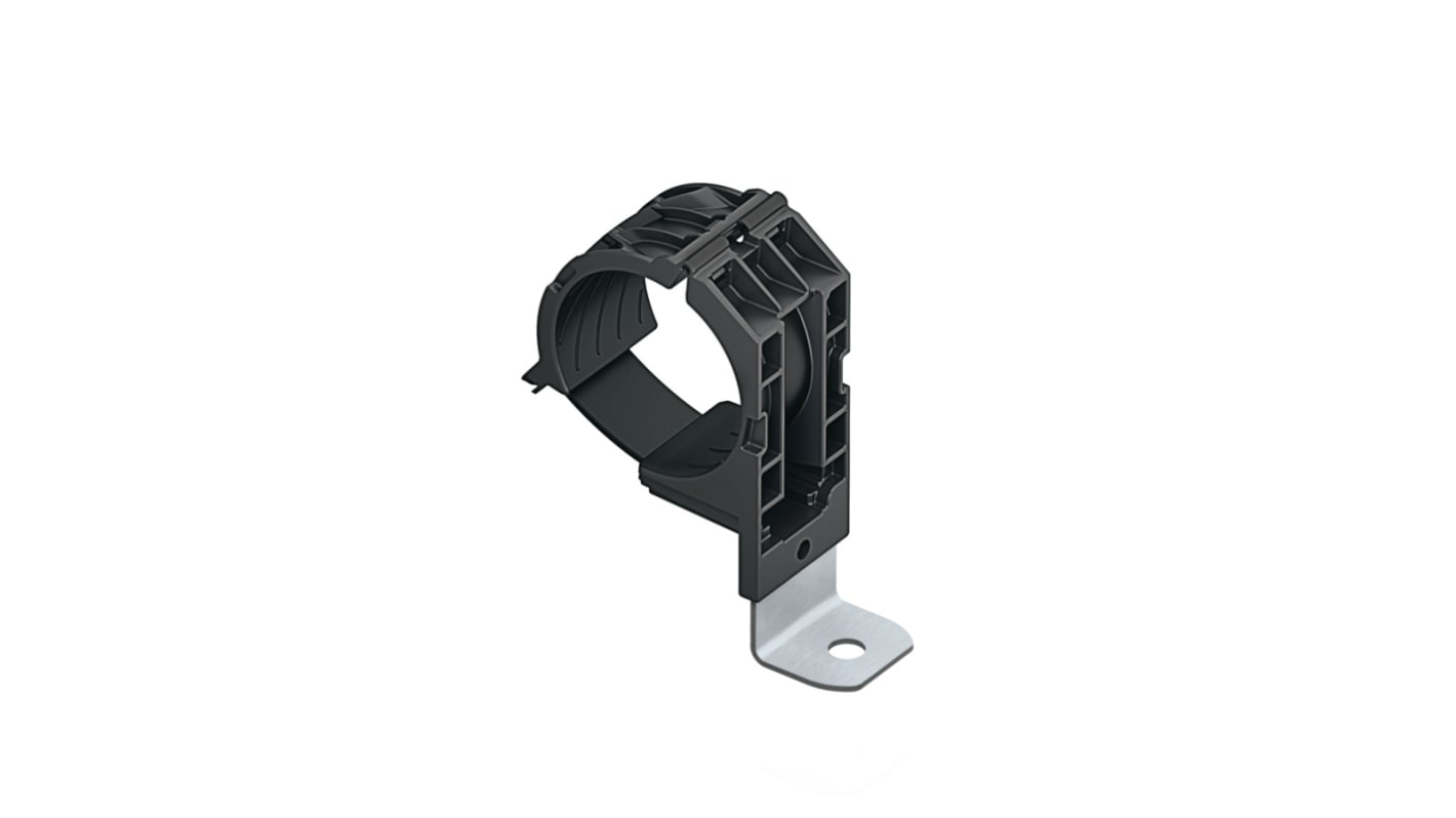 151-01667 | HellermannTyton Black Polyamide Ratchet P Clamp, 51mm Max. Bundle | RS