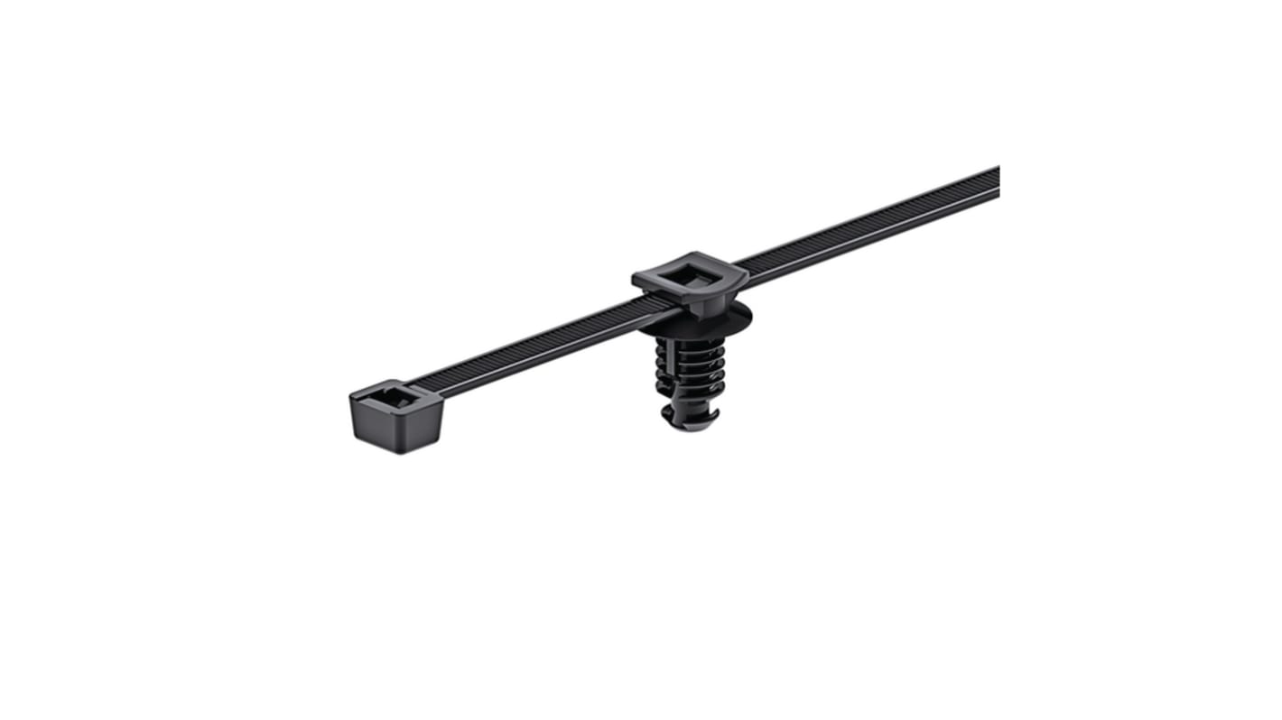156-00200 | HellermannTyton Cable Tie, 150mm x 4.6 mm, Black Polyamide | RS